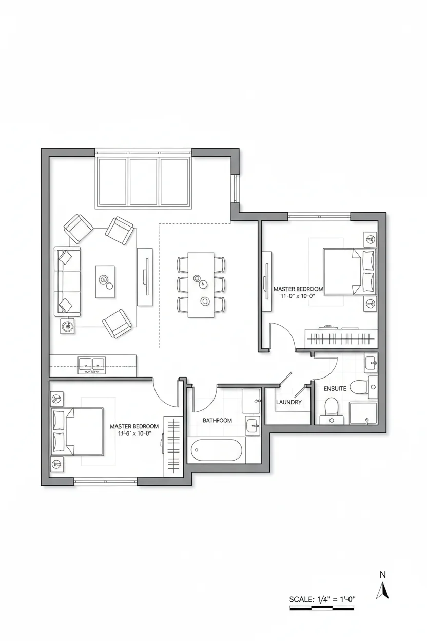 2 Bedroom Small House Plan #2 | 665 Sq Ft | Small House Plans