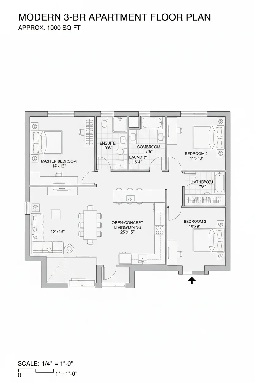 2 Bedroom Compact House Plan #2 | 808 Sq Ft | Small House Plans